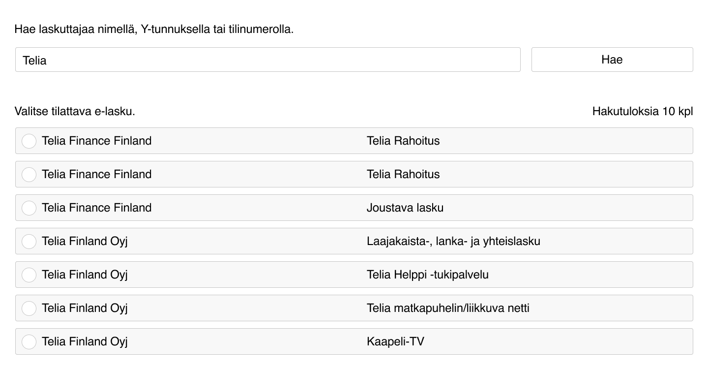 E-lasku | Laskutustavat | Telia